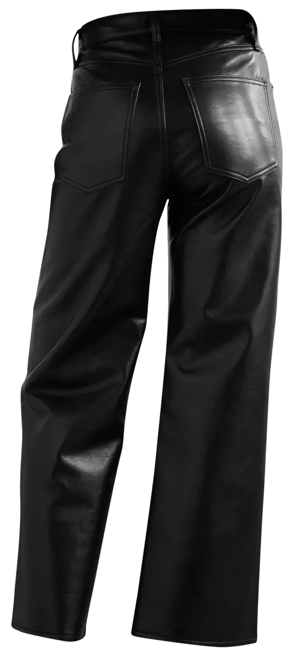 AGOLDE Ren Cropped Leather Pants - Black