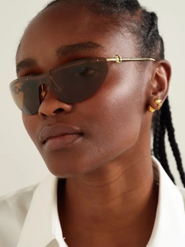 Gucci Rimless Cat-Eye Sunglasses In Gold - 60% Off | Editorialist