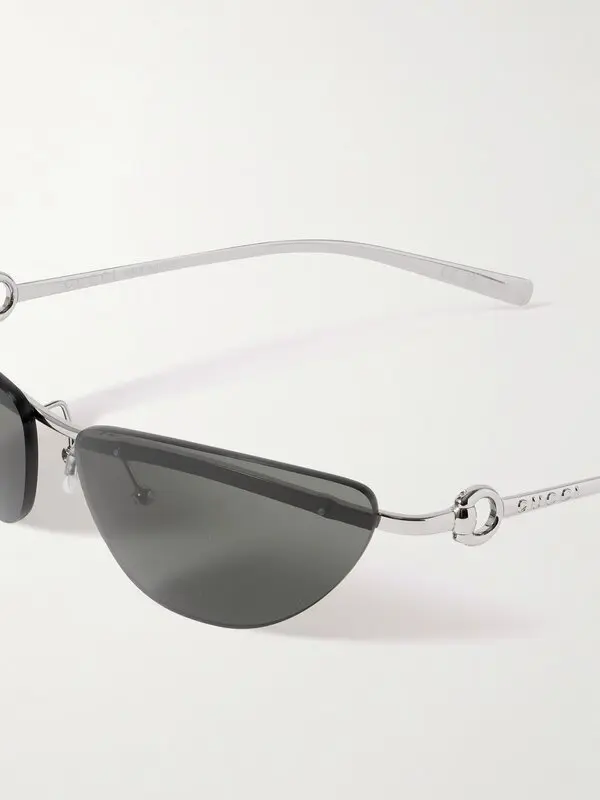 小物 GUCCI sunglasses rimless stone silver Gucci Silver Rhinestone Rimless Sunglasses – Treasures of NYC