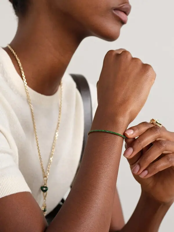 SYDNEY EVAN 14-karat Gold And Emerald Tennis Bracelet