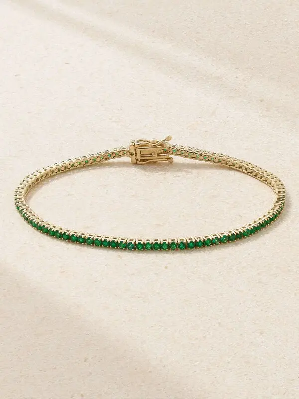 SYDNEY EVAN 14-karat Gold And Emerald Tennis Bracelet