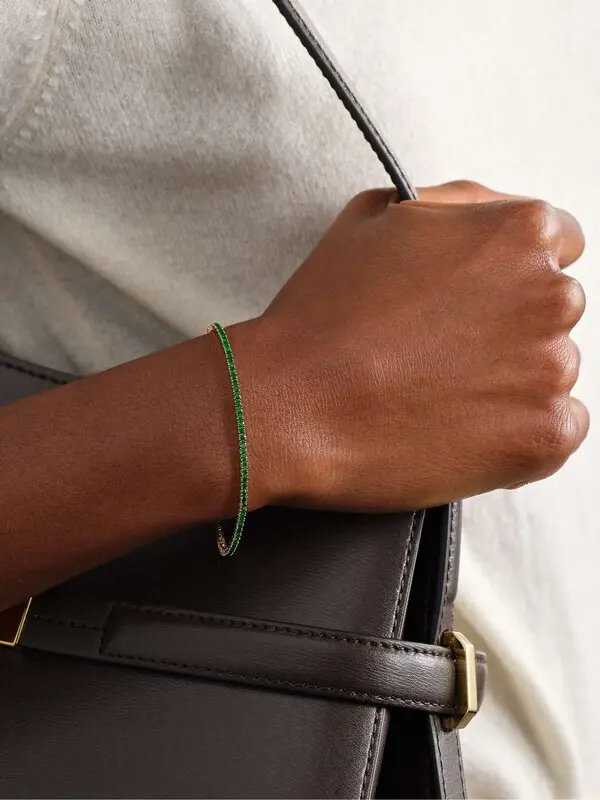 SYDNEY EVAN 14-karat Gold And Emerald Tennis Bracelet