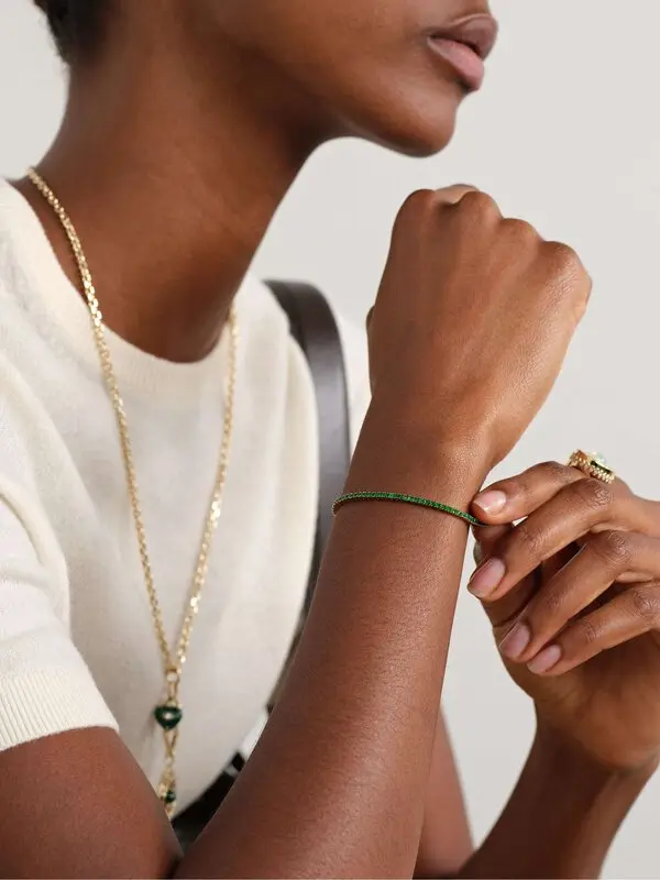 SYDNEY EVAN 14-karat Gold And Emerald Tennis Bracelet