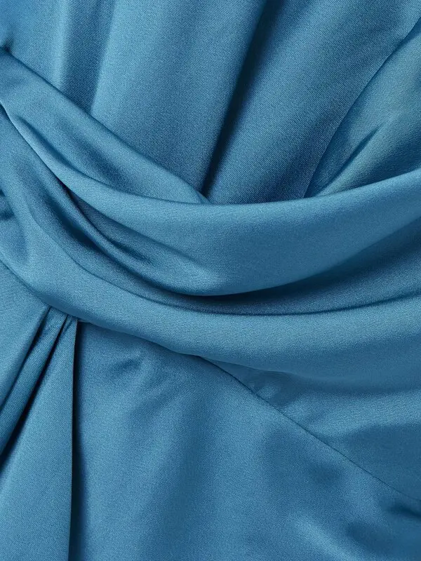 Simkhai Talit Draped Satin Mini Dress - Blue
