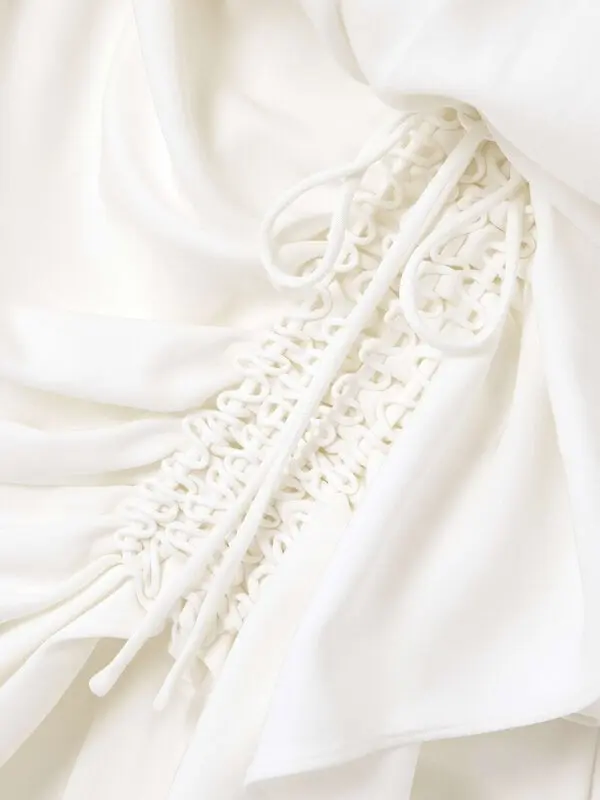 Christopher Esber Cadence Ruched Ruffled Crepe Maxi Dress