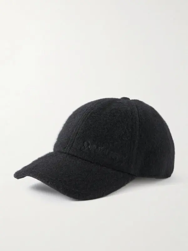 Saint Laurent Embroidered Brushed-cashmere Baseball Cap - Black