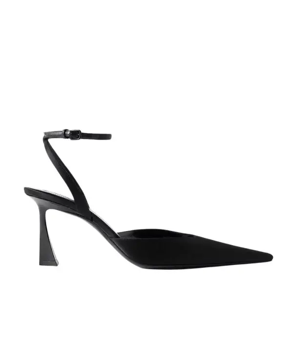 Saint Laurent Aimee Leather-trimmed Satin Pumps