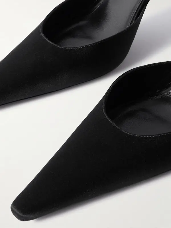 Saint Laurent Aimee Leather-trimmed Satin Pumps