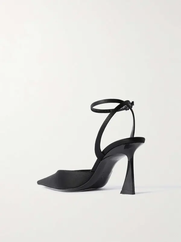 Saint Laurent Aimee Leather-trimmed Satin Pumps