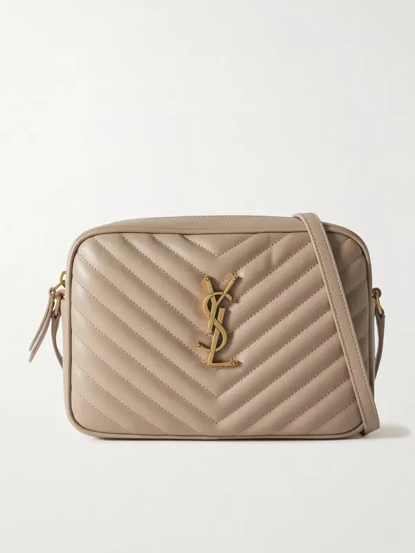 Saint Laurent Loulou Medium Matelassé Leather Shoulder Bag - Neutrals