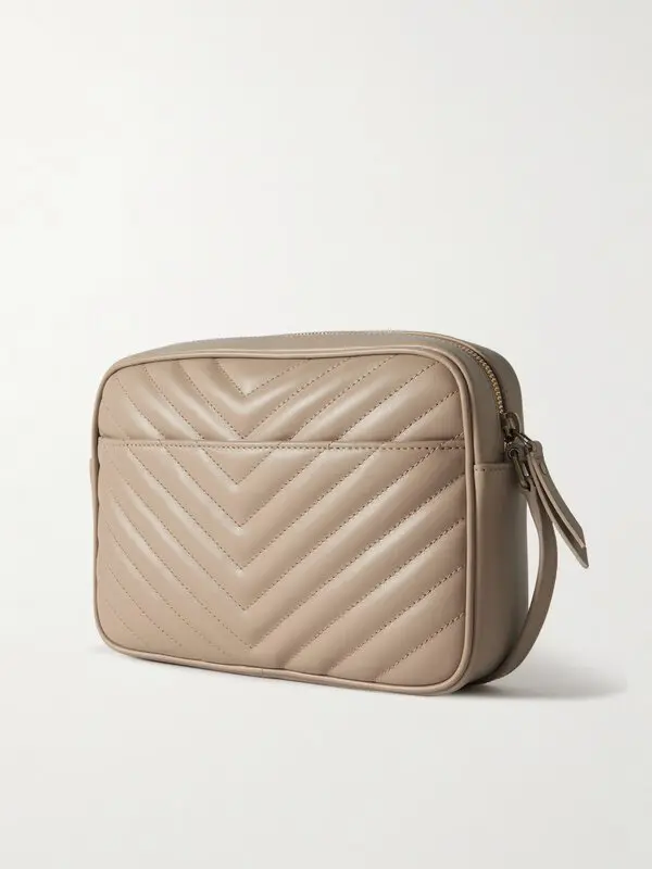 Saint Laurent Loulou Medium Matelassé Leather Shoulder Bag - Neutrals