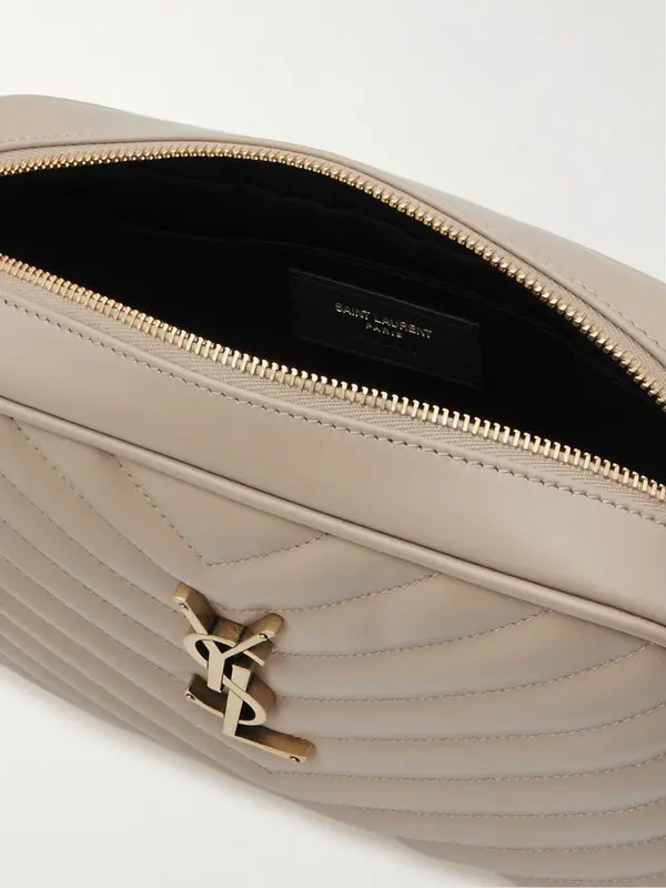 Saint Laurent Loulou Medium Matelassé Leather Shoulder Bag - Neutrals