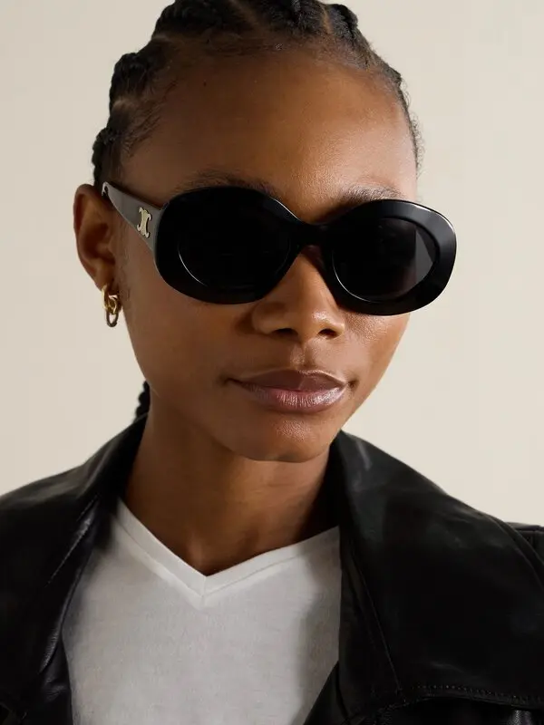 Celine Triomphe Oversized Sunglasses - Black