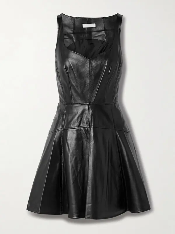 chinese dress ladies Milly Faux Leather Mini Dress - Black main image 1