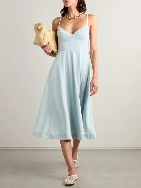 Zimmermann Acacia Paneled Denim Midi Dress