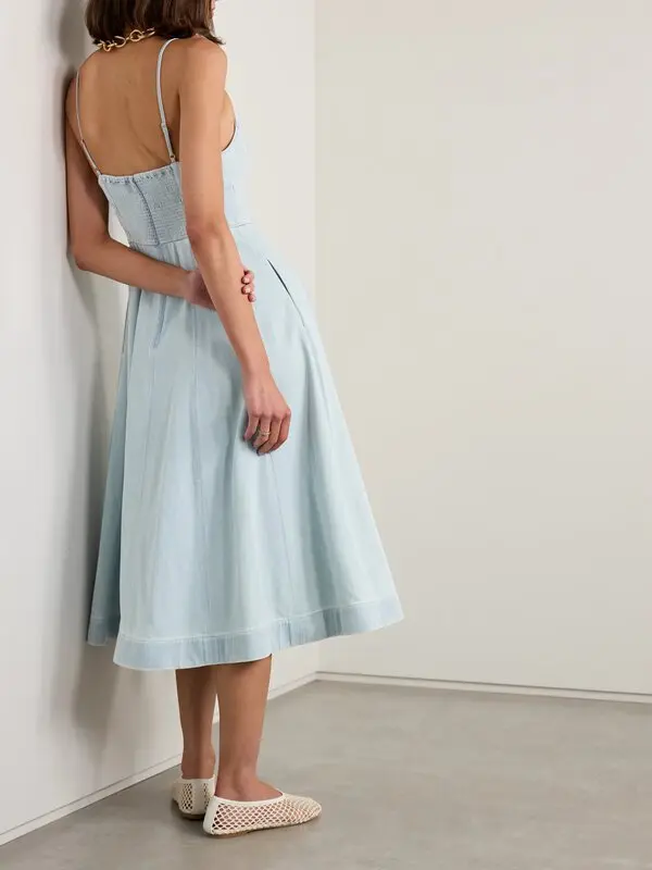 Zimmermann Acacia Paneled Denim Midi Dress