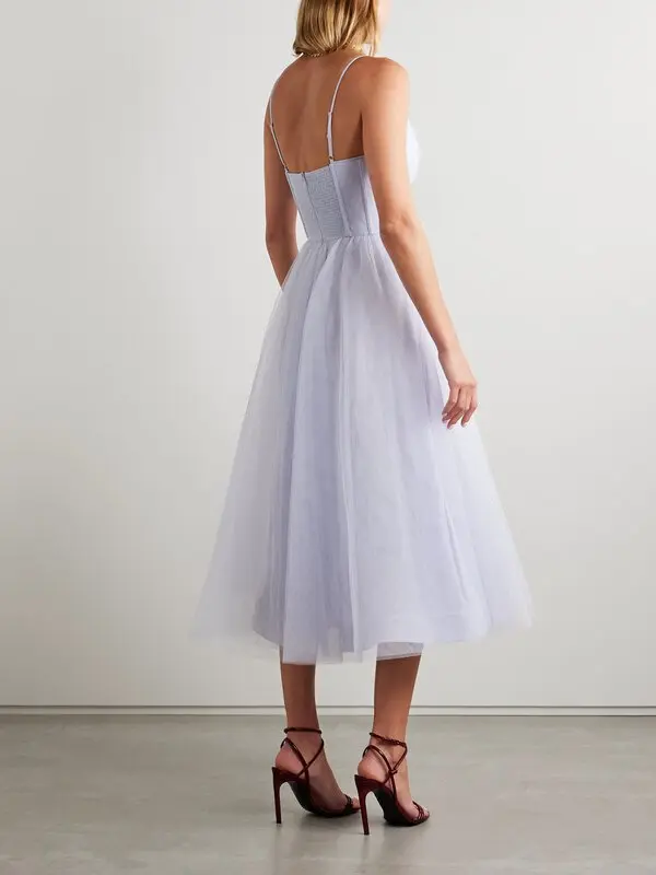 Zimmermann Pleated Tulle Midi Dress
