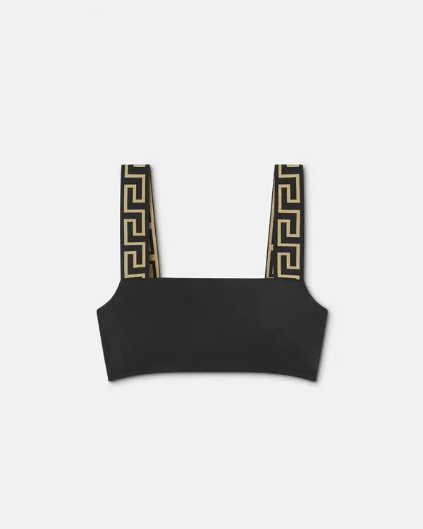 Versace Jacquard Bikini Top - Black