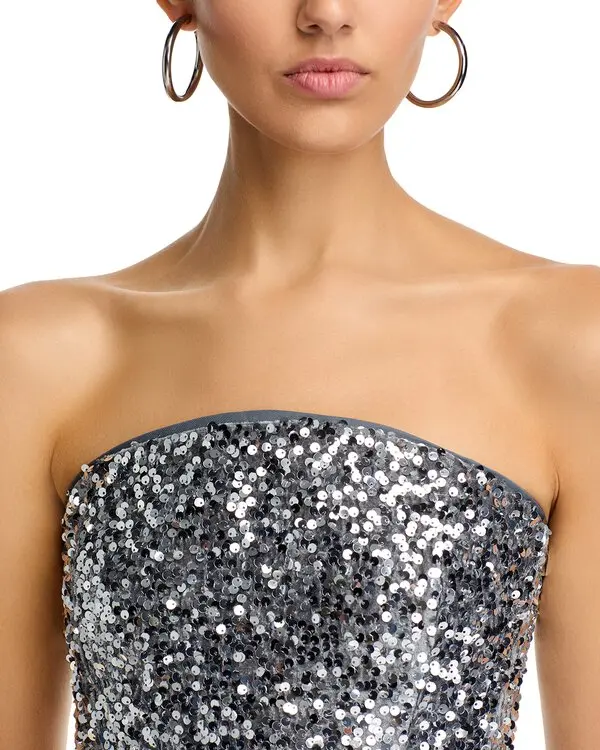 bardot karoline sequin dress Bardot Karoline Paillette Mini Dress - Silver - 70% Off