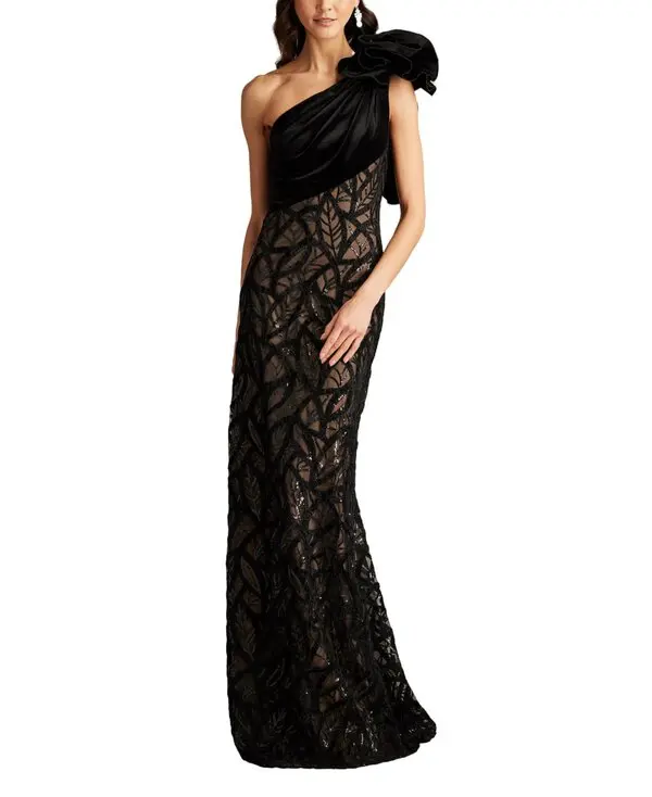 Tadashi Shoji Caraway One-shoulder Gown