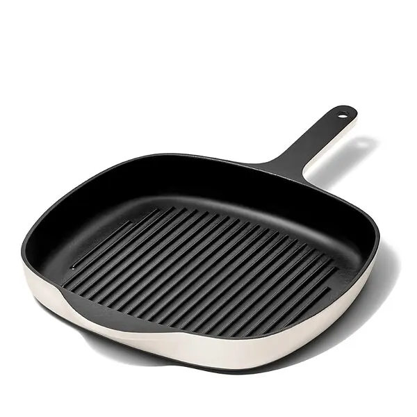 CARAWAY Enameled Cast Iron 10.5 Grill Pan - Cream