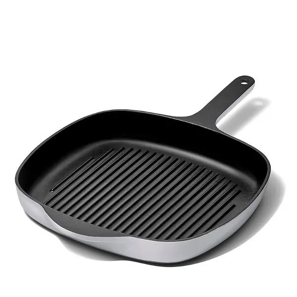 CARAWAY Enameled Cast Iron 10.5 Grill Pan - Gray