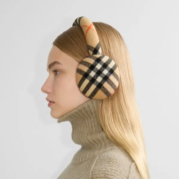 Burberry - Burberry Check Wool Earmuffs