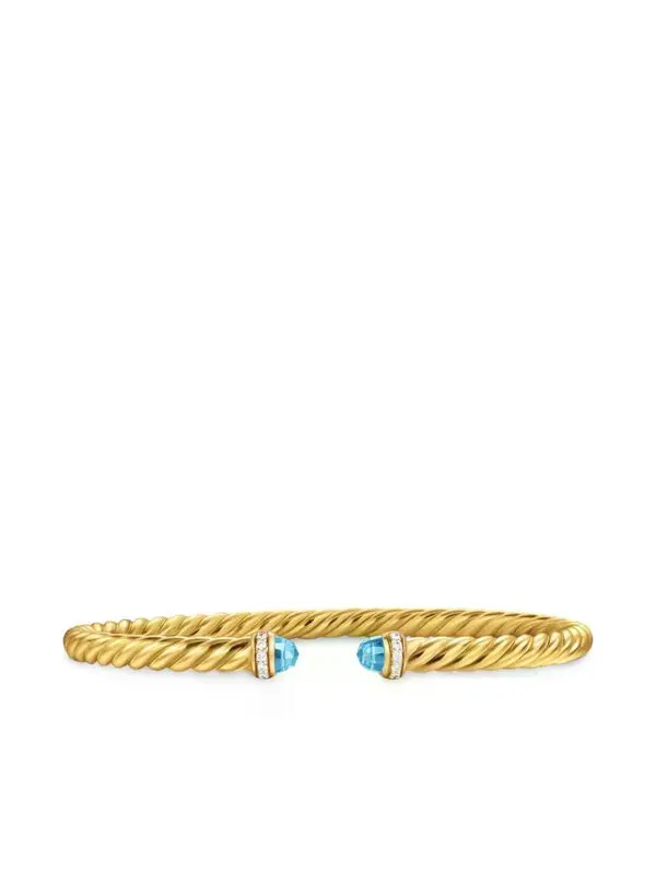 David Yurman 18kt Yellow Cablespira Topaz And Diamond Bracelet - Gold