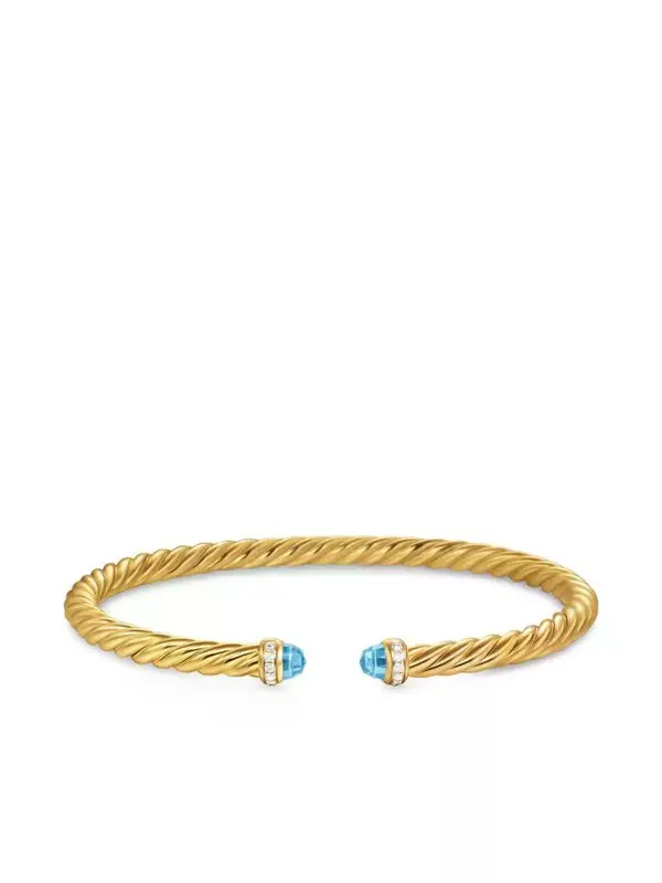 David Yurman 18kt Yellow Cablespira Topaz And Diamond Bracelet - Gold