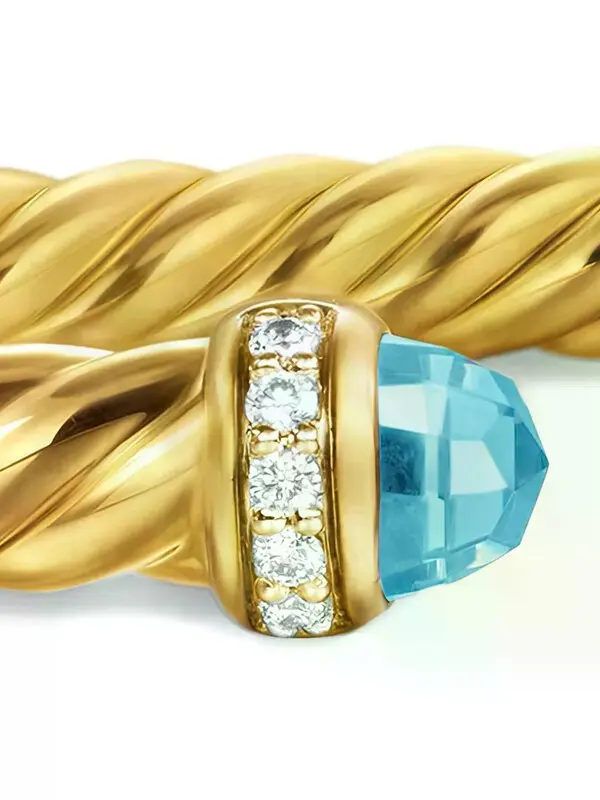 David Yurman 18kt Yellow Cablespira Topaz And Diamond Bracelet - Gold