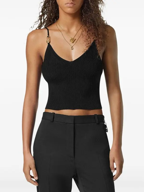Versace Safety Pin Knit Top - Black