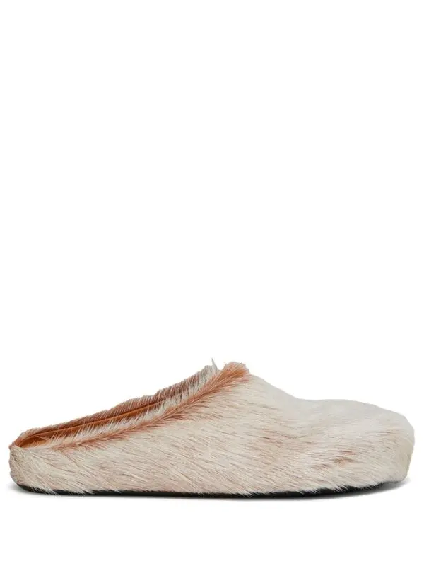 Marni Calf Hair Clogs - Neutrals