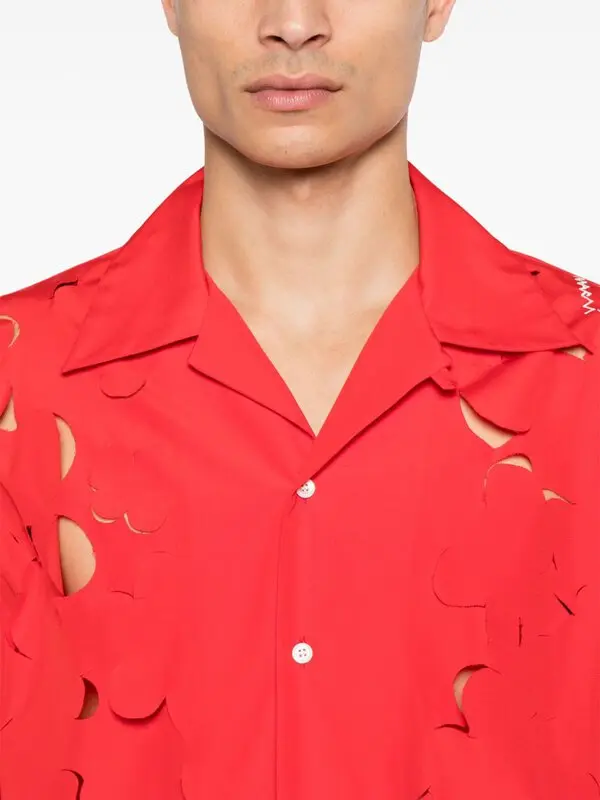 Marni Logo-embroidered Cut-out Shirt