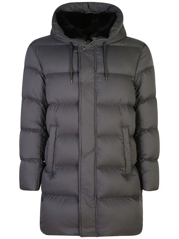 Herno Logo-plaque Padded Coat - Grey