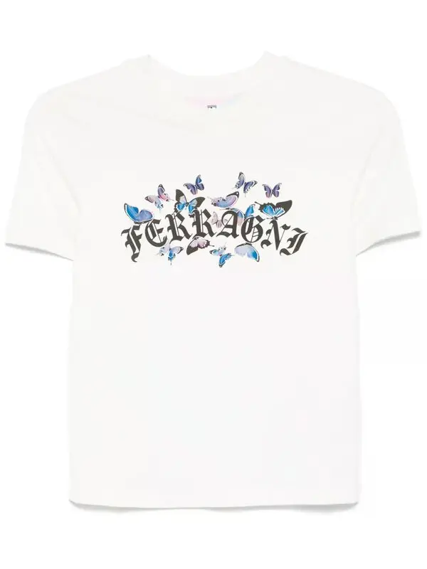 CHIARA FERRAGNI Gothic Butterflies T-shirt - White
