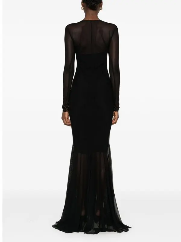 Norma Kamali Shirred Fishtail Gown - Black
