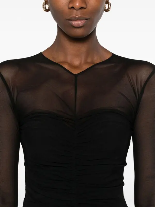 Norma Kamali Shirred Fishtail Gown - Black