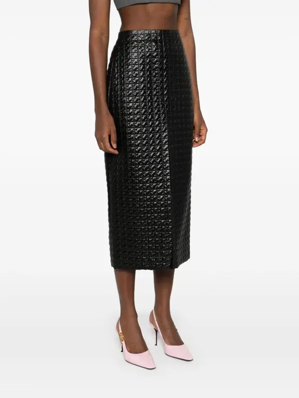 PATOU Zip-up Quilted Midi Skirt