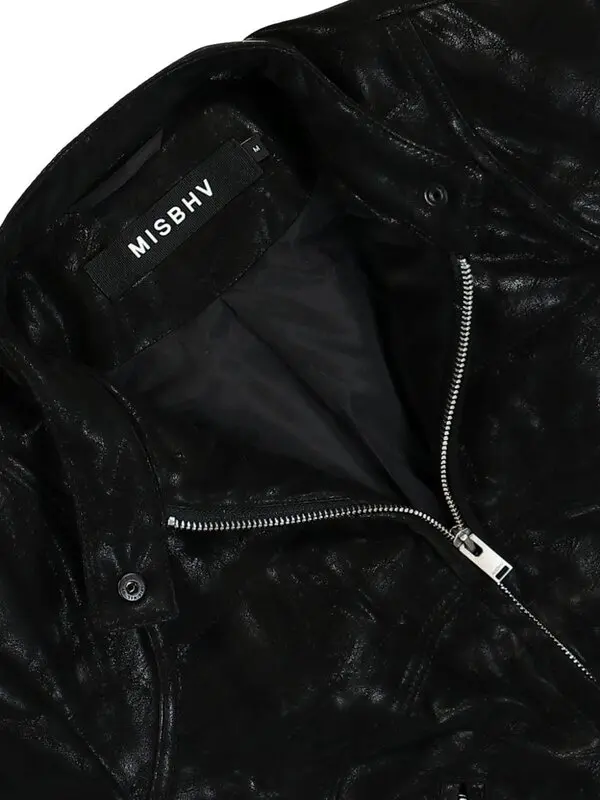 MISBHV Cropped Faux-leather Jacket - Black