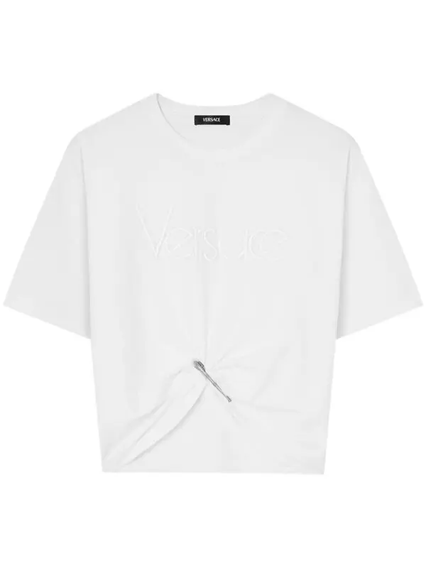 Versace Logo-embroidered T-shirt - White