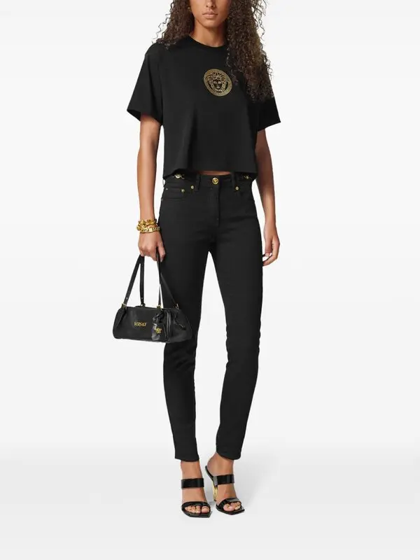 Versace Tag Bowling Shoulder Bag - Black