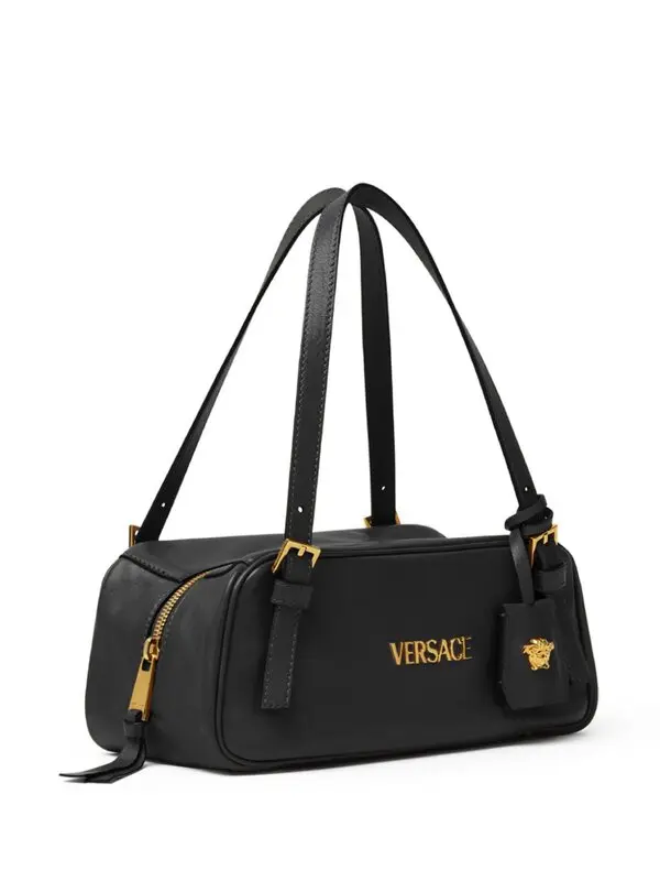 Versace Tag Bowling Shoulder Bag - Black