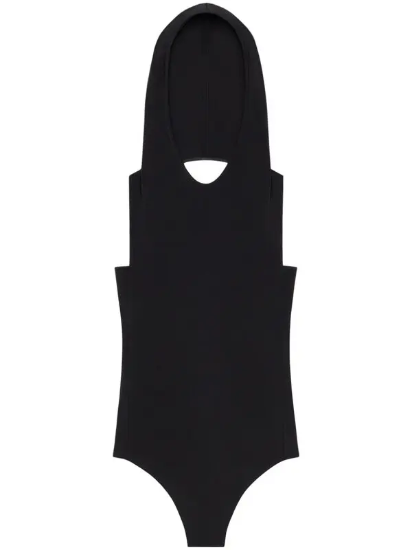 COURREGES Illusion Hooded Bodysuit - Black