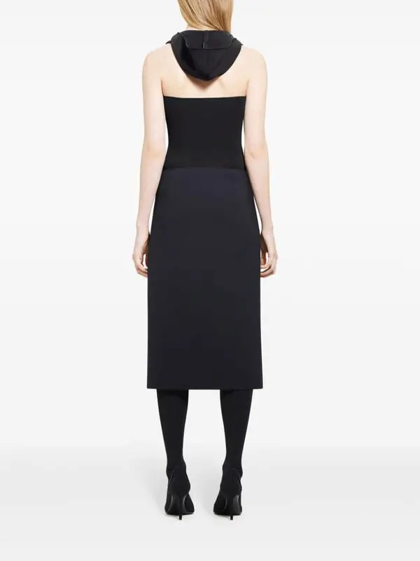 COURREGES Illusion Hooded Bodysuit - Black