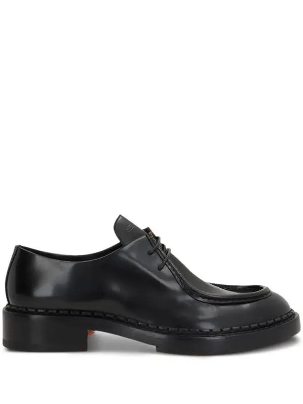 Santoni X 10 Corso Como Leather Derby Shoes