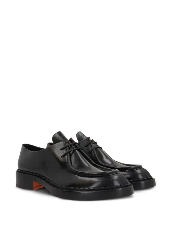 Santoni X 10 Corso Como Leather Derby Shoes