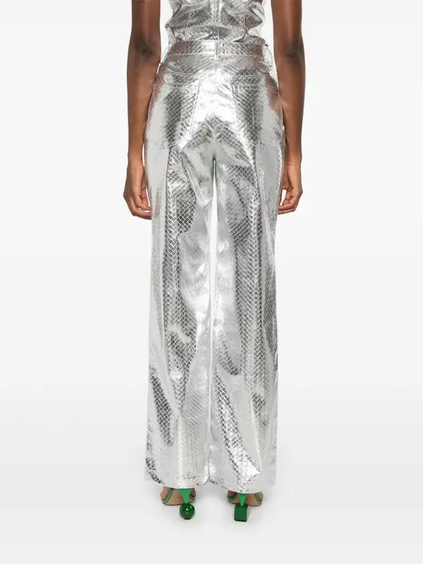 ROTATE BY BIRGER CHRISTENSEN Braided Straight-leg Trousers - Grey