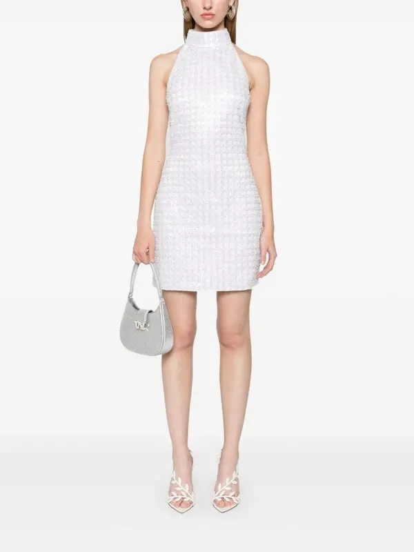 ROTATE BY BIRGER CHRISTENSEN Beaded Halterneck Mini Dress