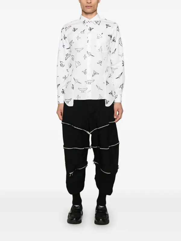 BLACK COMME DES GARÇONS Birds-print Shirt