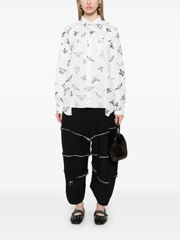 BLACK COMME DES GARÇONS Birds-print Shirt